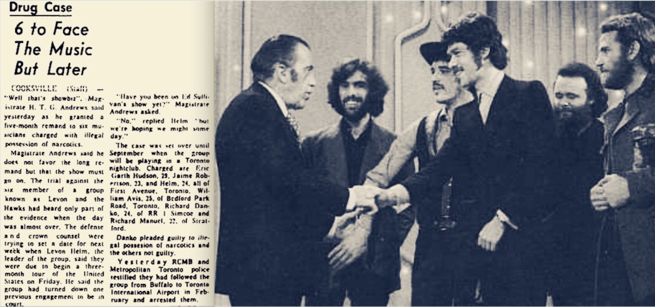 The Band, a marijuana bust and the Ed Sullivan Show - Music journalism ...